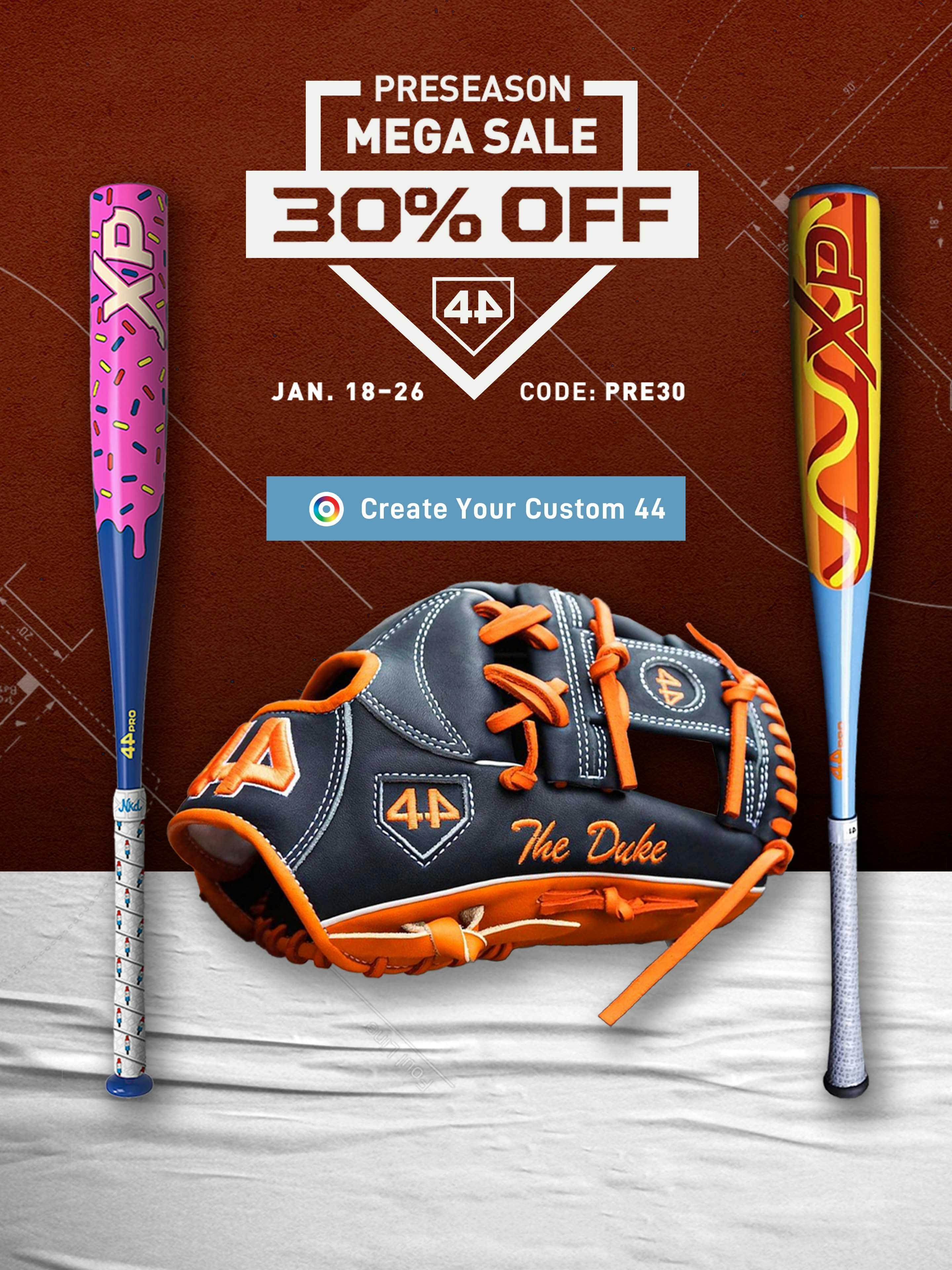 Custom Baseball & Softball Gloves & Bats | 44 Pro