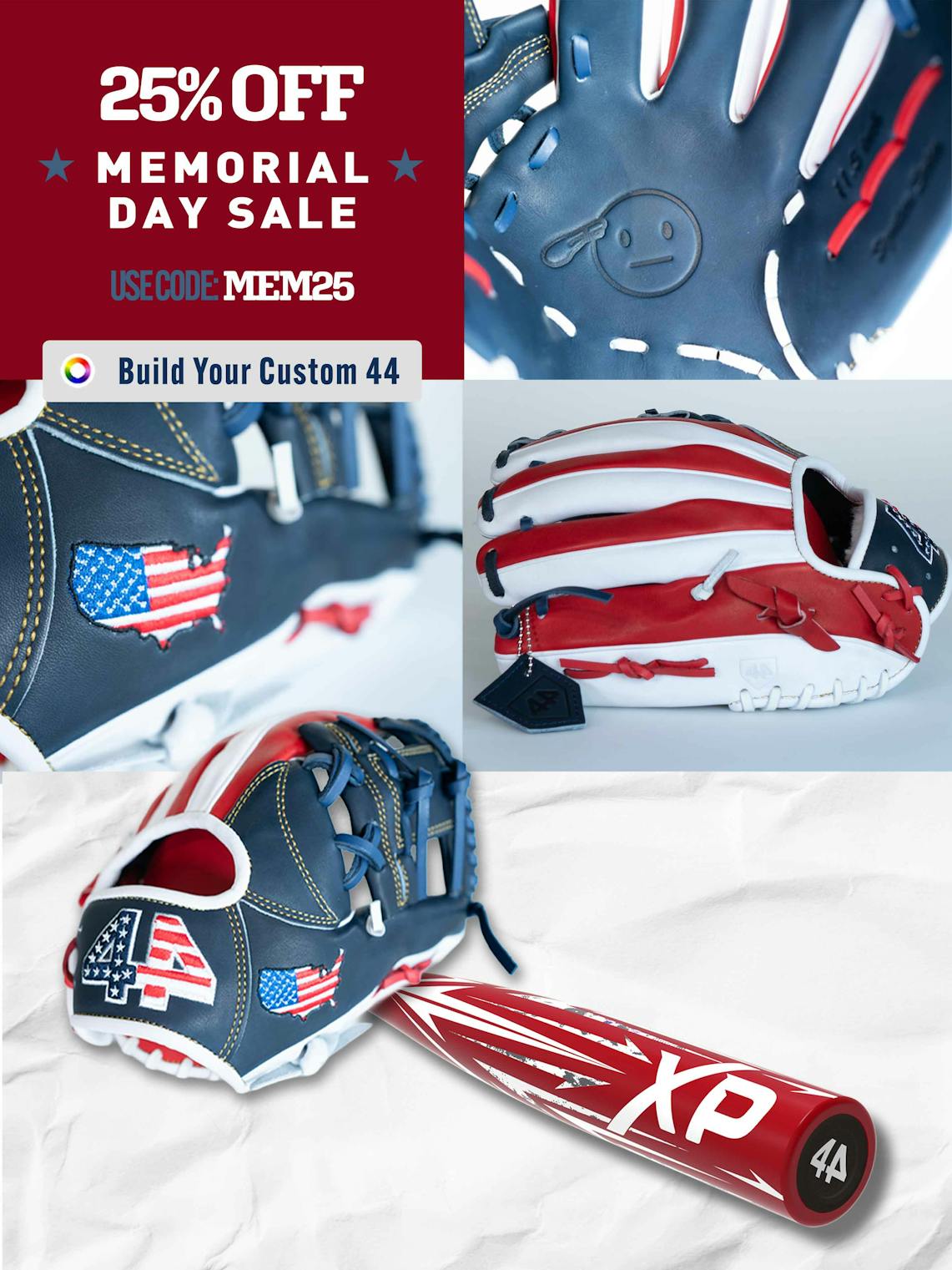 Custom Baseball & Softball Gloves & Bats | 44 Pro
