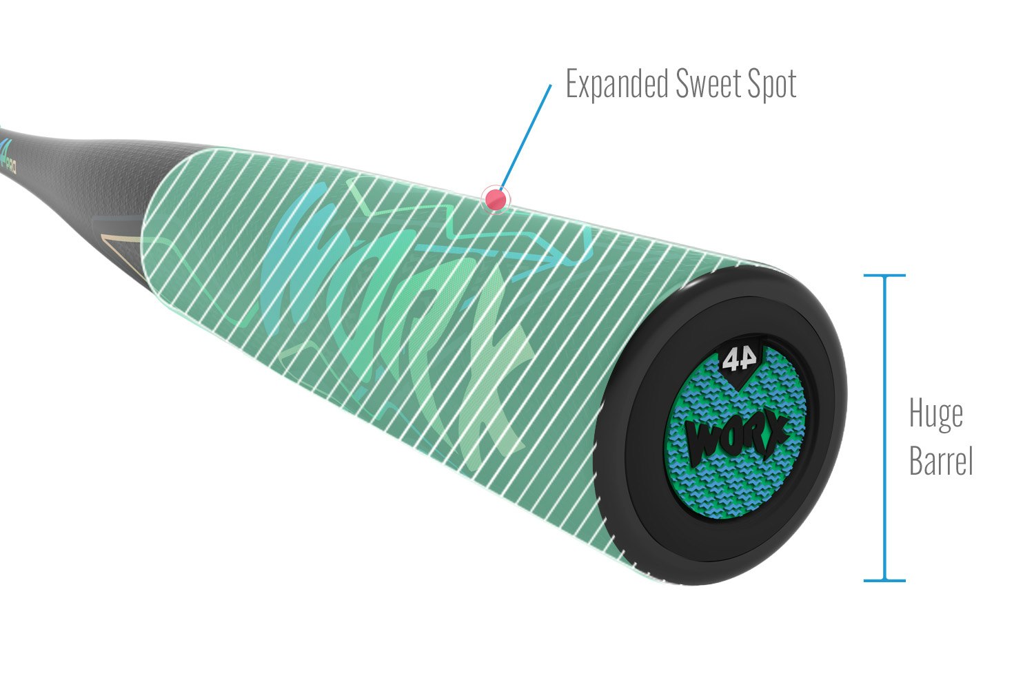 2026 THE WORX – Power BBCOR Baseball Bat (-3) | 44 Pro